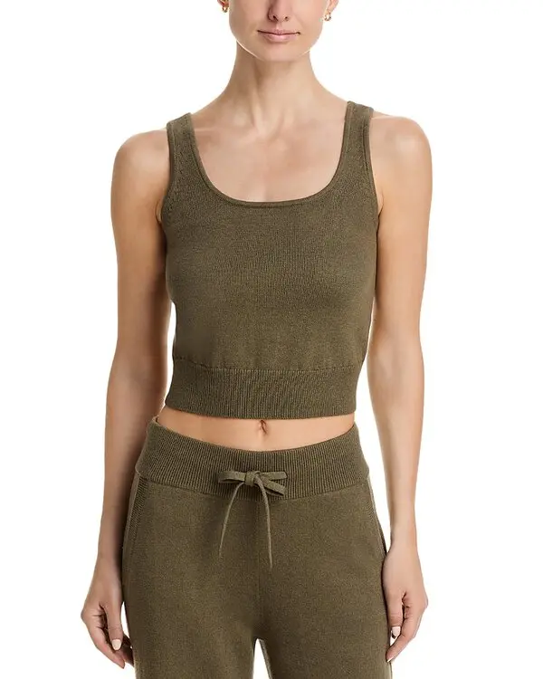 Eberjey Cropped Sweater Tank - Smokey Olive
