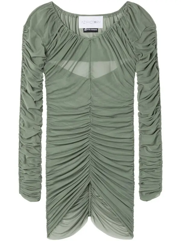 AZ FACTORY X Ester Manas Ruched Top - Green