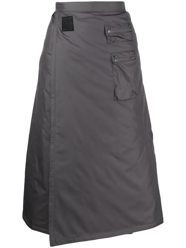 Goen.j Wrap-effect Quilted Midi Skirt