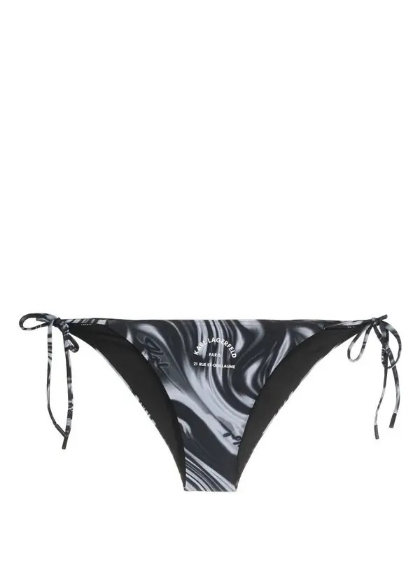 Karl Lagerfeld String Bikini Bottoms - Black