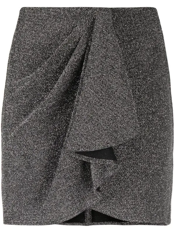 MARANT ETOILE Bergen Draped Mini Skirt - Silver