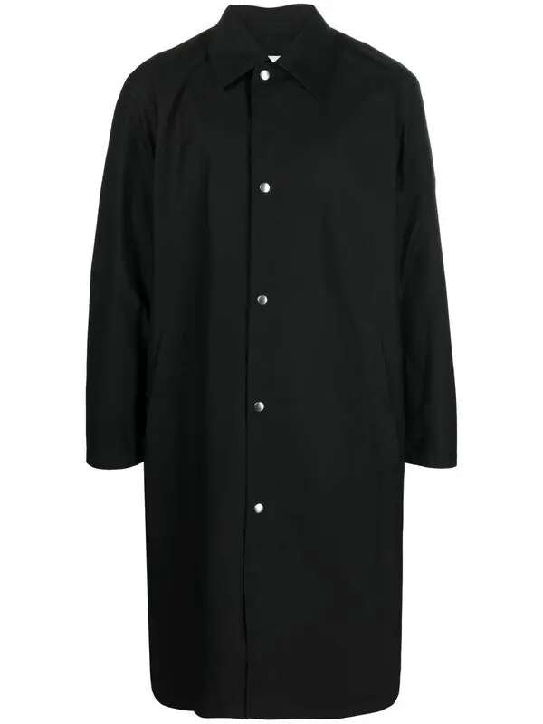 JIL SANDER Logo-print Cotton Coat - Black