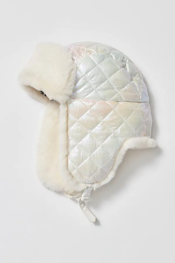 Buy Free People Show Off Quilted Trapper Hat - Pearl / White At 80% Off ...