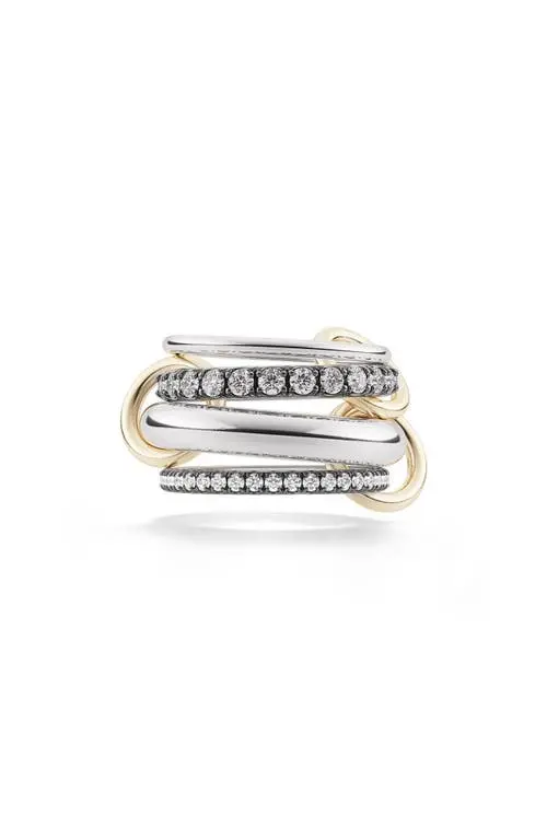 SPINELLI KILCOLLIN Cassini Linked Diamond Rings - Grey White | Editorialist