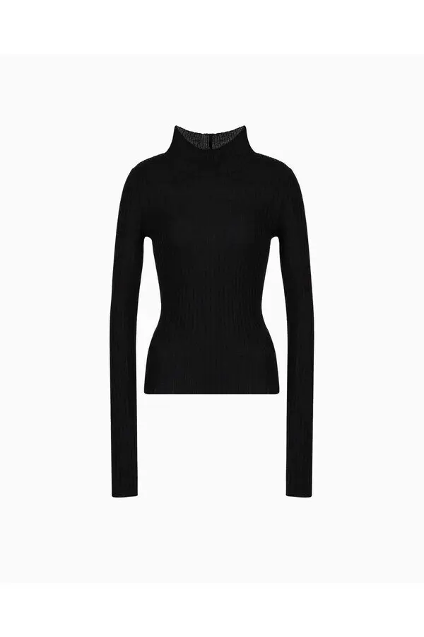 Giorgio Armani Neve Ribbed Cashmere Mock-neck Jumper