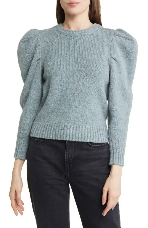 Frame Pleated Sleeve Sweater In Chambray Blue - 50% Off | Editorialist