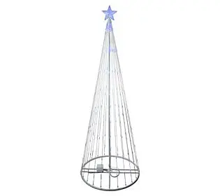 NORTHLIGHT 12' Pre-lit Blue Led Show Cone Tree Utdoor Decor