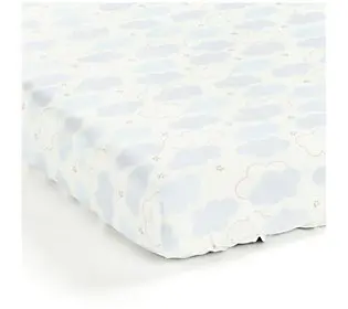 LUSH DECOR Goodnight Little Moon Clouds Fitted Crib Sheet Y