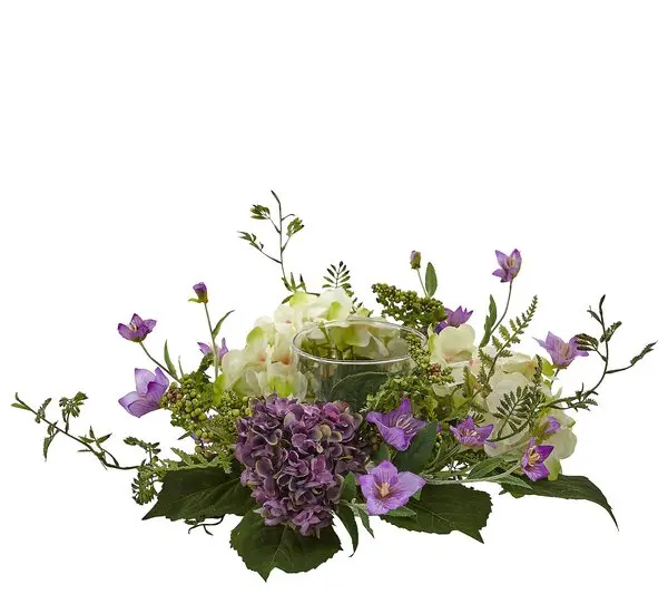 NEARLY NATURAL Hydrangea Berry Candelabrum By