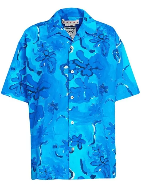 Marni Floral-print Short-sleeve Shirt