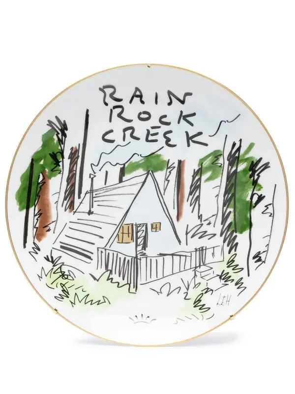 GINORI 1735 Rain Rock Creek Porcelain Plate
