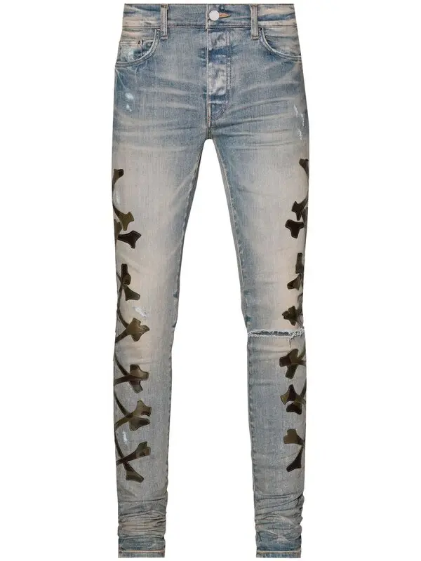 Amiri Camo Bones Skinny Jeans