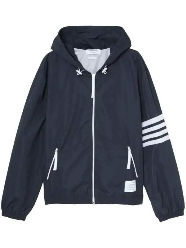 Thom Browne 4-bar Stripe Hooded Jacket - Blue