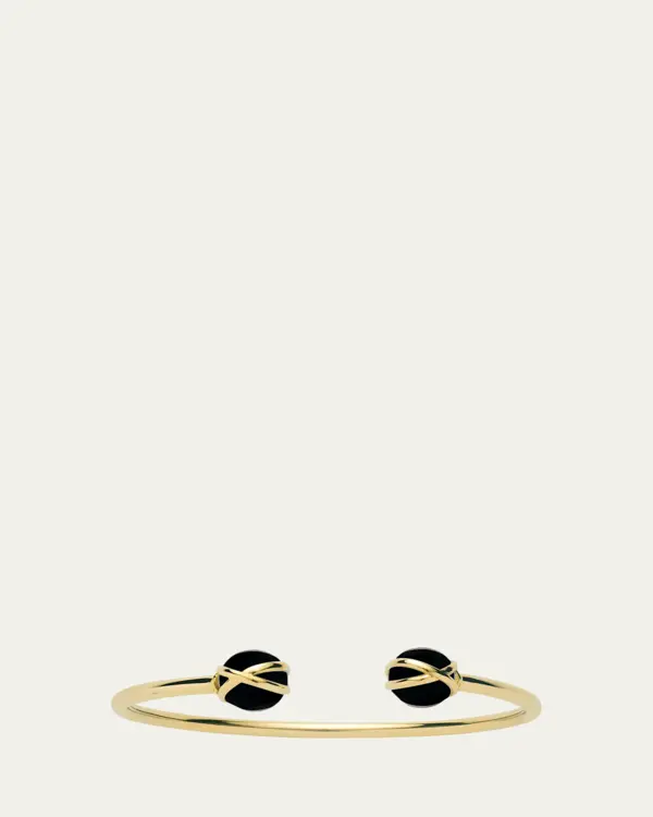 L. KLEIN Prisma Agate And 18k Gold Bangle - Black