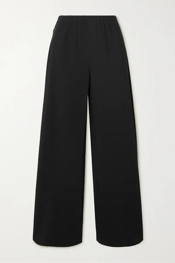 THE ROW Essentials Gala Jersey Wide-leg Pants - Black
