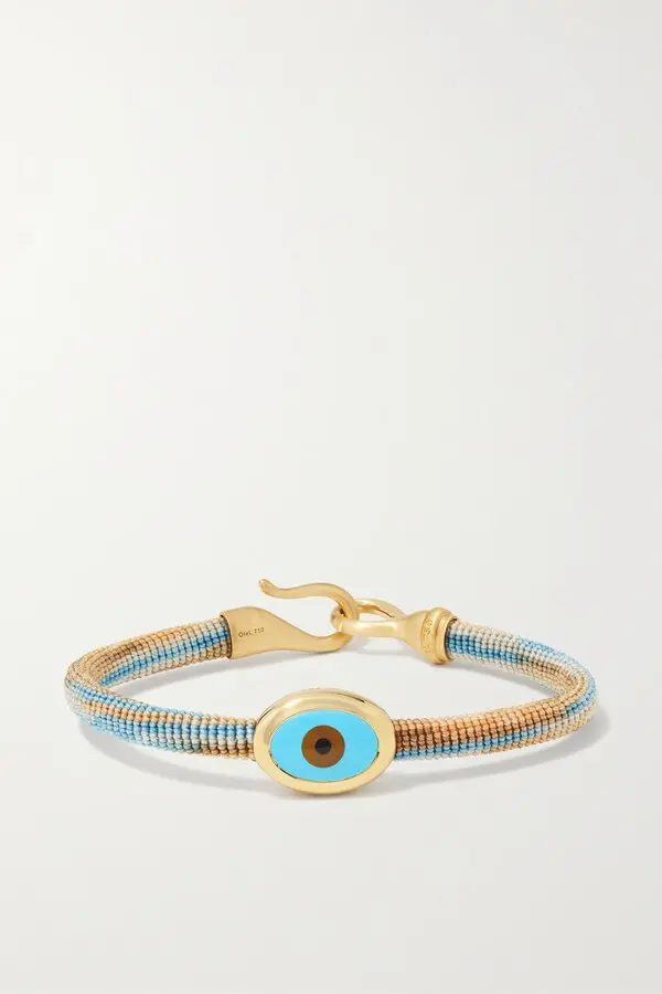 OLE LYNGGAARD COPENHAGEN Life 18-karat Rope, Turquoise And Enamel Bracelet - Gold