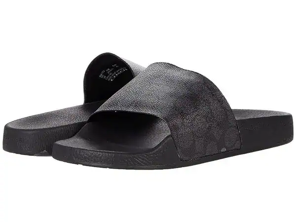 Buy Coach Signature Coated Canvas Pool Slide - Gray At 25% Off ...
