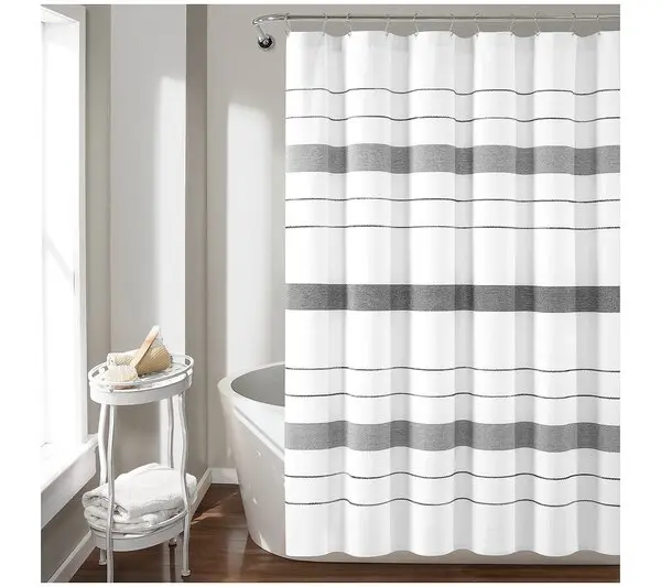 LUSH DECOR Chic Stripe Single Shower Curtain 72x72 Lus H Decor