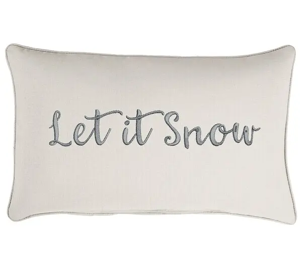 SORRA HOME Let It Snow Embroidered Sunbrella Pi Llow