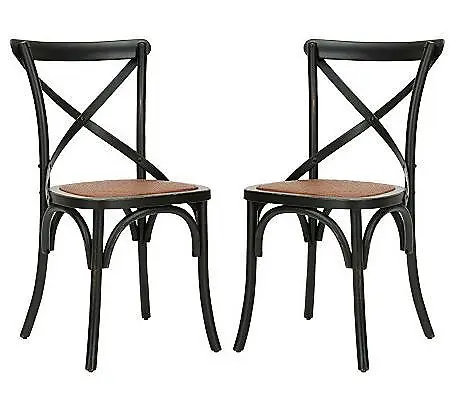QVC Set Of 2 Soild Oakwood Construction Crossback C Hairs