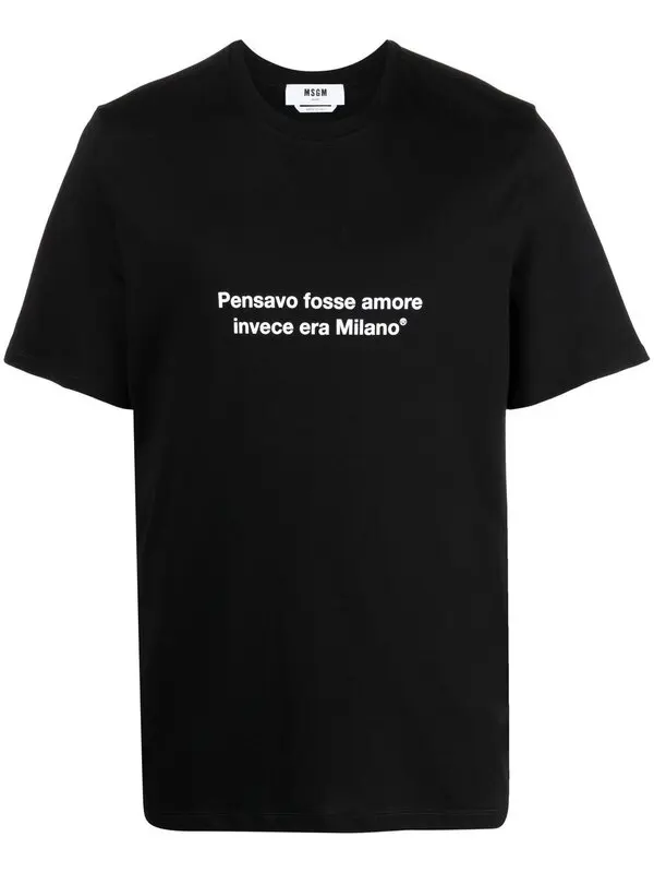 MSGM Slogan-print Cotton T-shirt