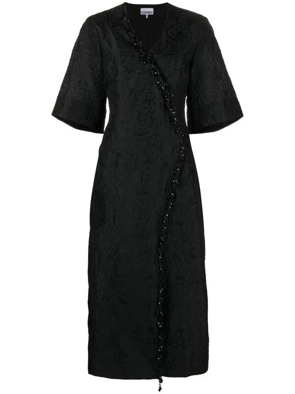 GANNI Jacquard Organza Midi Dress