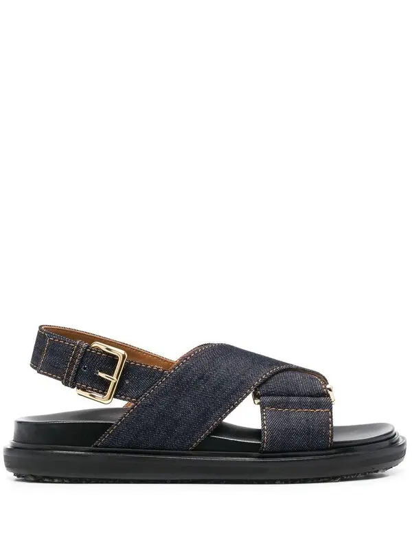Marni Criss-cross Denim Sandals