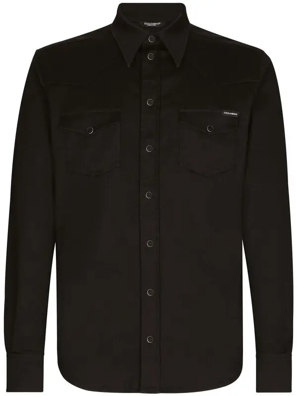 Dolce & Gabbana Coated Denim Shirt - Black