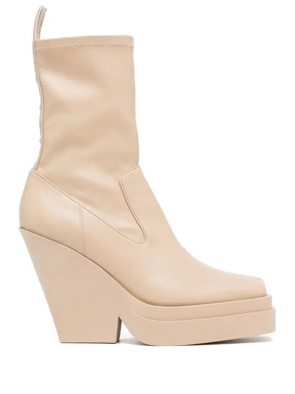 GIABORGHINI Texan 120mm Ankle Boots - Neutrals
