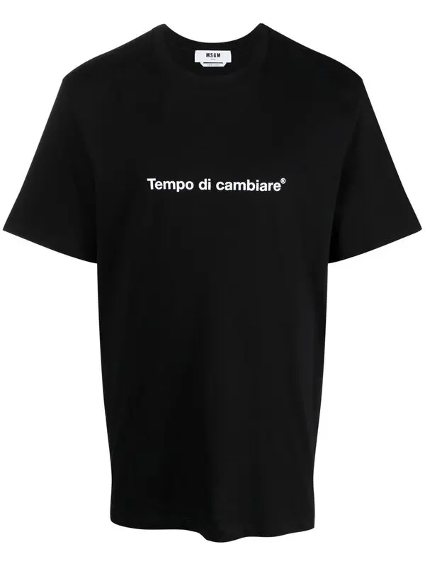 MSGM Slogan-print Cotton T-shirt