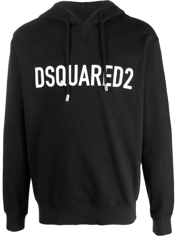 Dsquared2 Logo-print Cotton Hoodie - Black