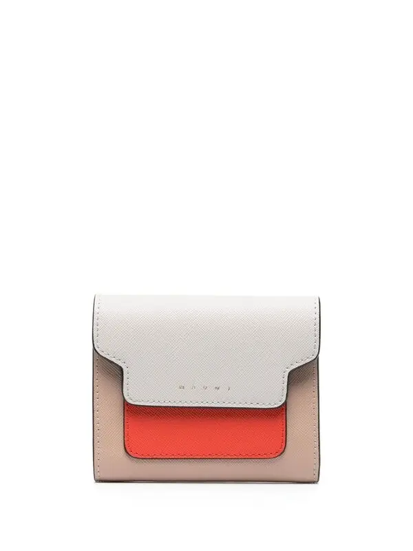 Marni Colour-block Leather Purse - Neutrals