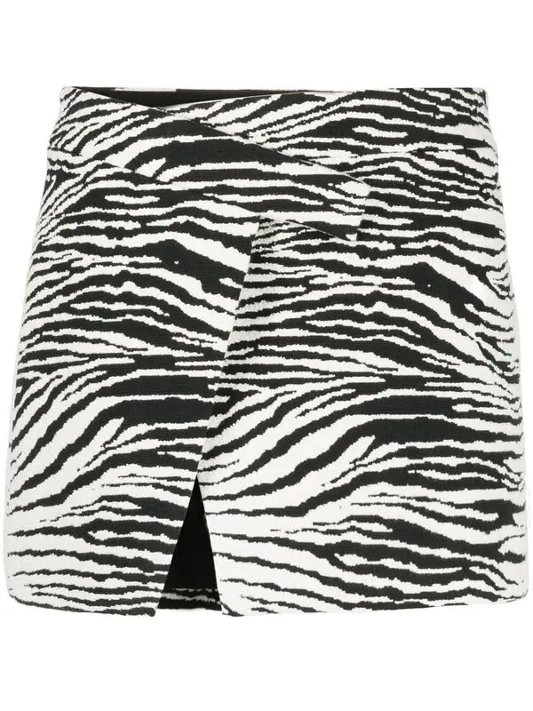 Attico Zebra-print Mini Skirt - White