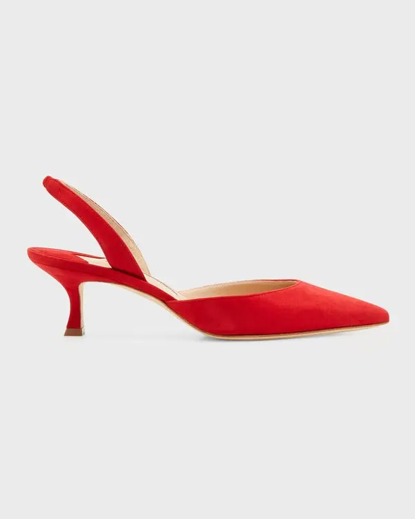 Manolo Blahnik Carolyne Kitten-heel Pumps