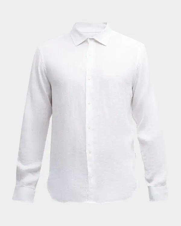 Orlebar Brown Giles Linen Sport Shirt - White