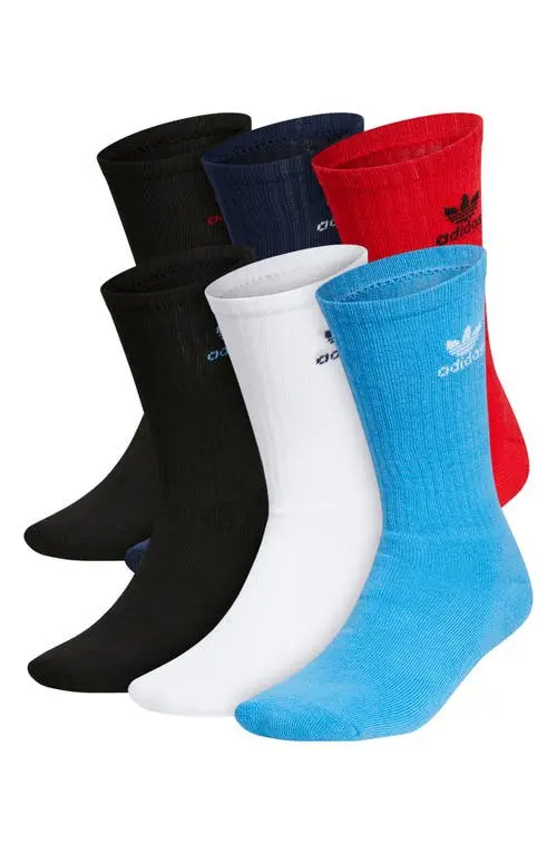 Adidas Trefoil 6-pack Assorted Crew Socks - Vivid Red/ Pulse Blue ...