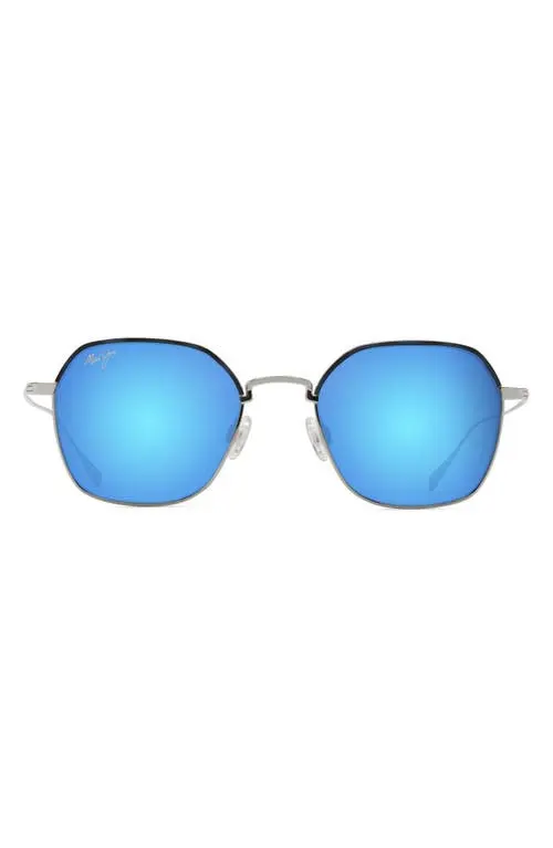 Maui Jim 52mm Polarized Square Sunglasses - Silver