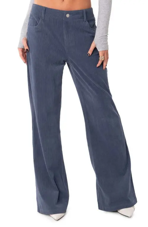 EDIKTED Dawn High Waist Wide Leg Corduroy Pants