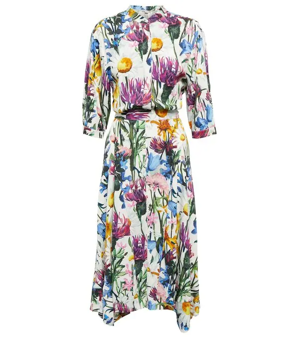 Stella McCartney Floral Satin Midi Dress