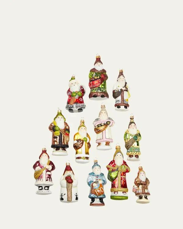 VAILLANCOURT FOLK ART 12 Days Of Christmas Ornament Box Set, Set Of 12