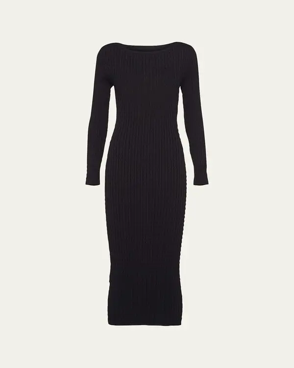 Prada Cable-stitch Body-con Midi Dress