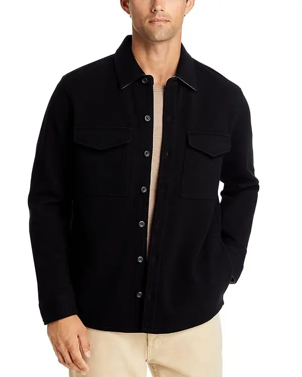Vince Button Shirt Jacket - Black Med