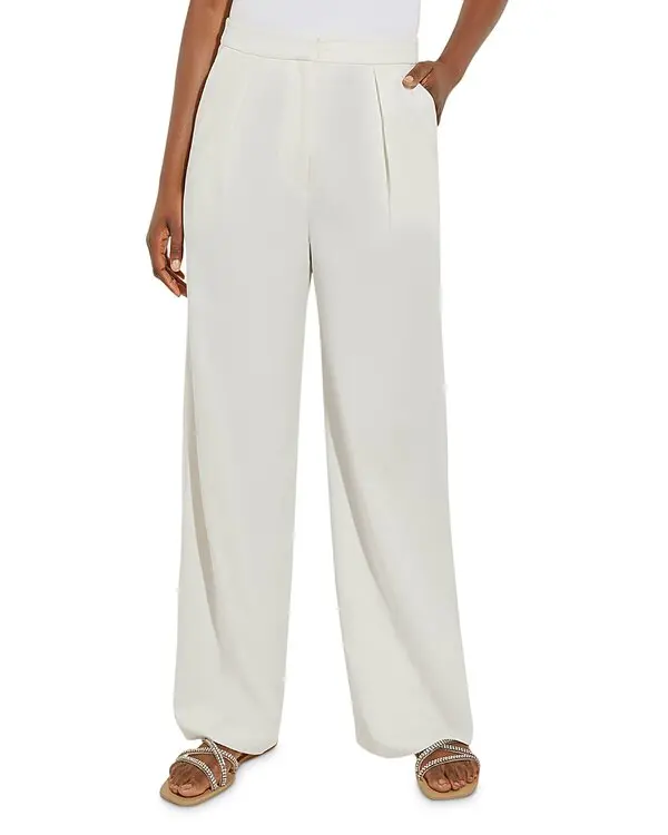 Misook Tailored Wide-leg Stretch Twill Pant
