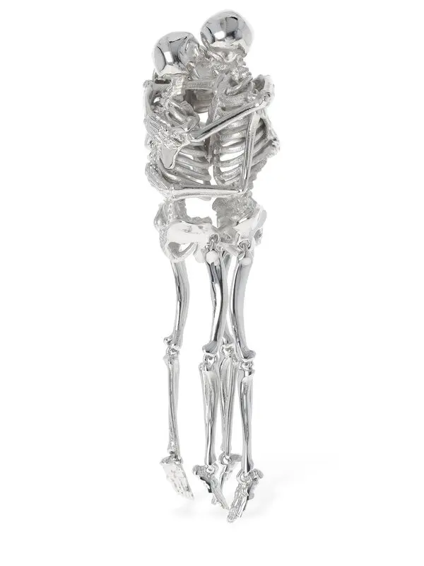 Buy Raf Simons Kissing Skeleton Brooch - Silver At 35% Off | Editorialist