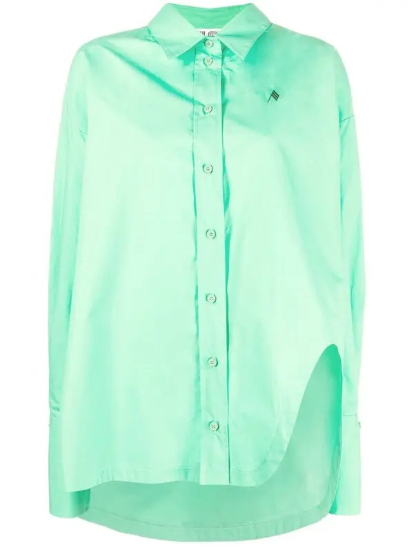 Attico Asymmetric Cotton Shirt - Green