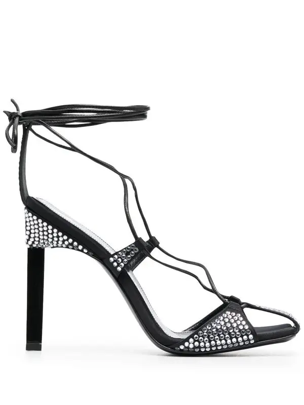 Attico Adele 105mm Crystal-embellished Sandals - Black