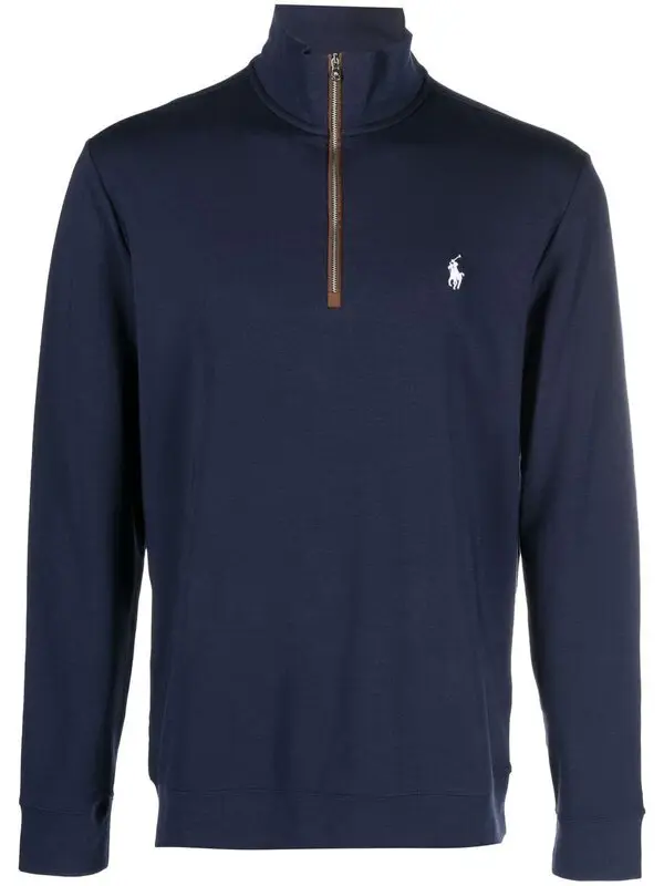 Ralph Lauren Embroidered-logo Long-sleeve Sweatshirt - Blue