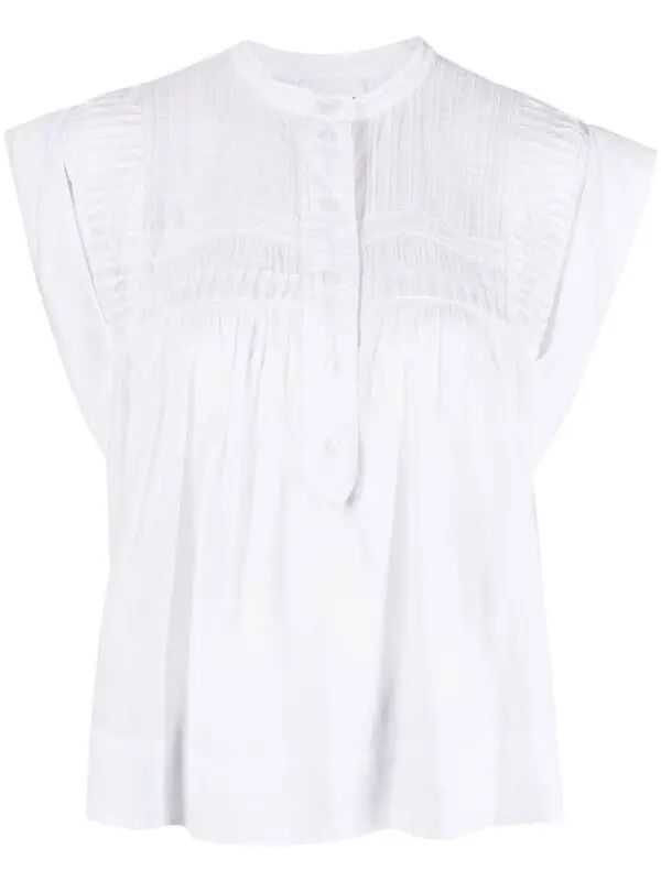 MARANT ETOILE Leaza Pleated Blouse - White