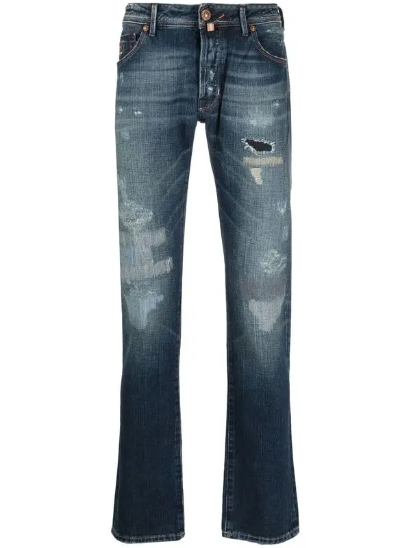 Jacob Cohen Distressed Tapered Jeans