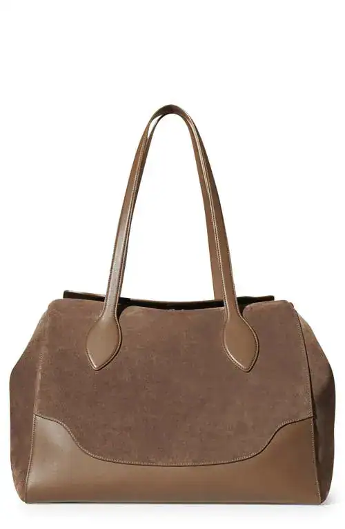 Loro Piana Extra Large Sesia Happy Day Suede Leather Tote